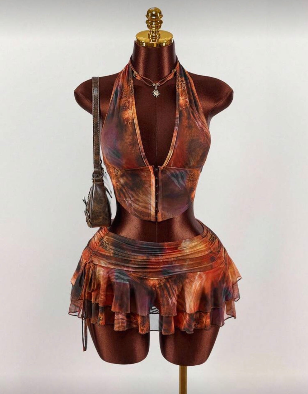 Amplova - 2 pièces Ensemble to p ras-du-cou sexy à imprimé – BS BOUTIQUE